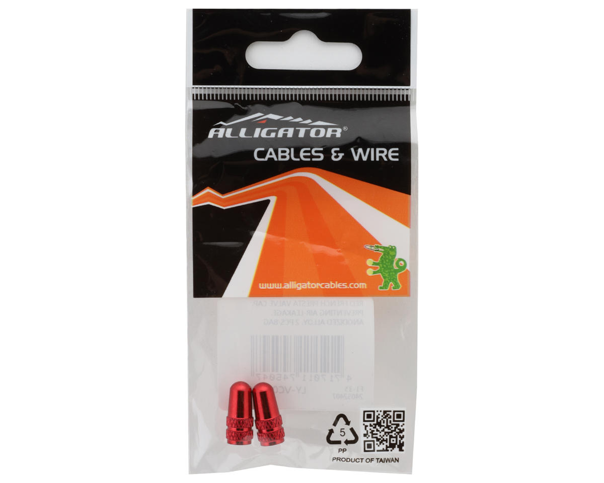 Alligator Alloy Presta Valve Caps (Red) (2) - Dan's Comp