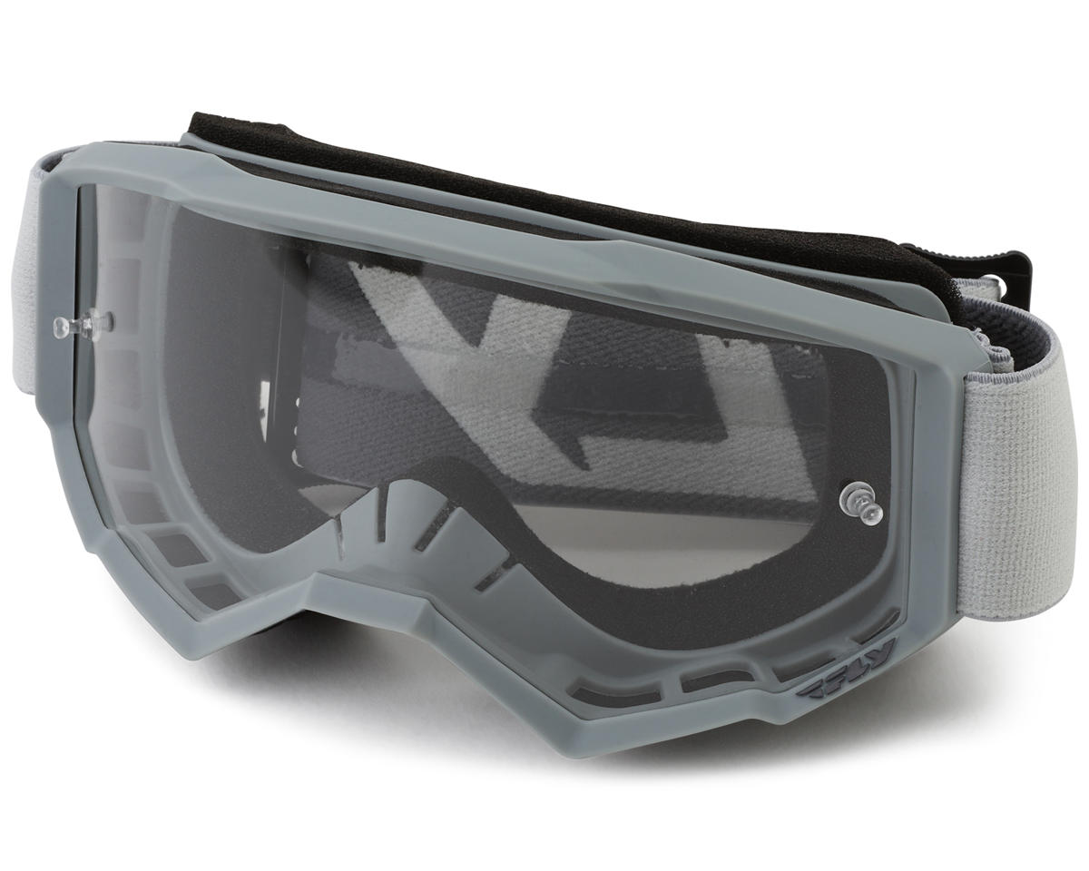 Fly Racing Youth Focus Goggles (Silver/Charcoal) (Clear Lens) - Dan's Comp