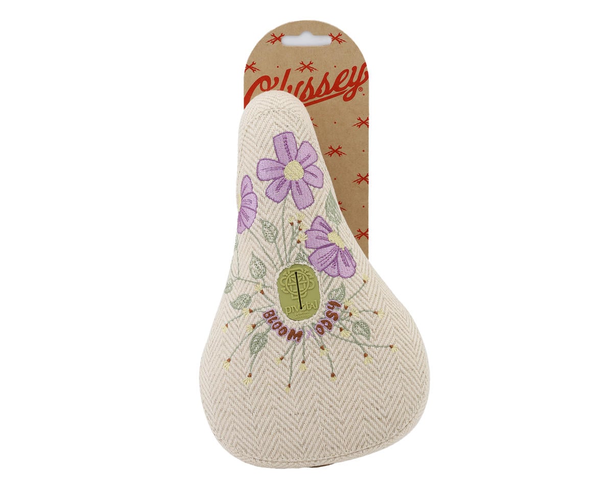 Odyssey X Bloom BMX Pivotal Seat (V2 Cream Corduroy/Flowers) (Fat ...