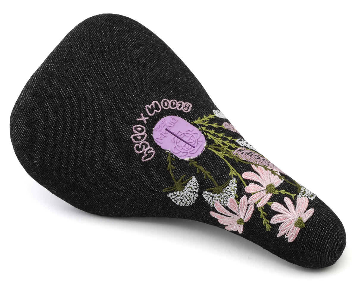Odyssey X Bloom BMX Pivotal Seat (Black Denim/Flowers) (Slim) - Dan's Comp